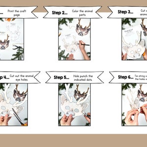 Printable Reindeer Craft Mask | Animal Paper Template | Easy to Make ...