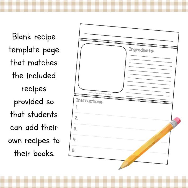 PDF Kids Cookbook Printable • Easy Kids Recipes • Classroom or ...