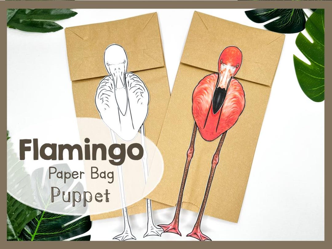 DIY Flamingo Puppet Printable | Fun Paper Bag Craft Template | Easy ...