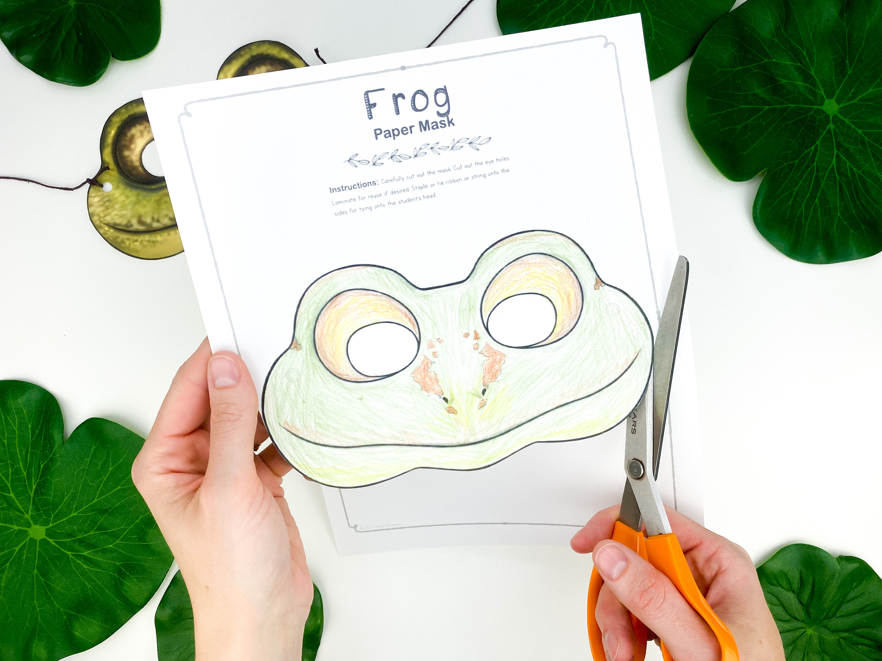 Frog Paper Mask | Animal Printable Paper Craft Template | Eco-friendly ...