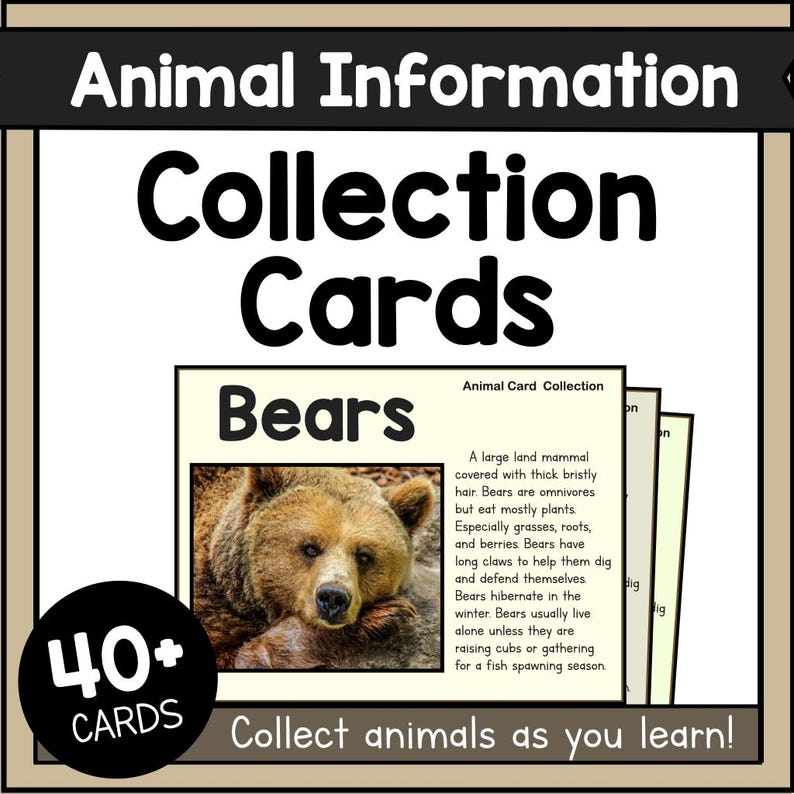 Animal Research Cards Printable No Prep | Animal Report Template ...