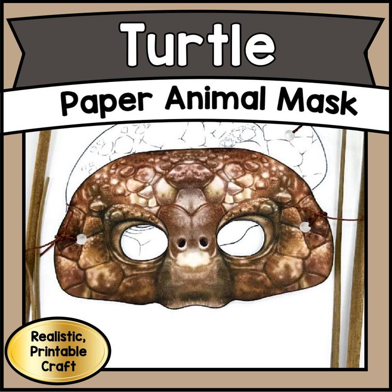 PRINTABLE Turtle Paper Mask Template | DIY Craft Ocean Animal ...