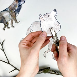 Wolf Jointed Animal Craft | Easy Assembly Articulated Wolf | Nature ...