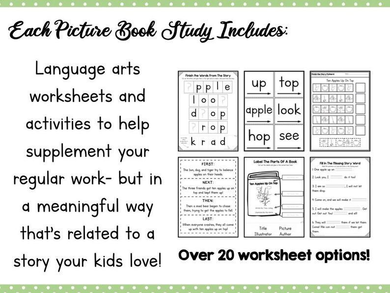 Ten Apples up on Top- Picture Book Study Companion - Etsy