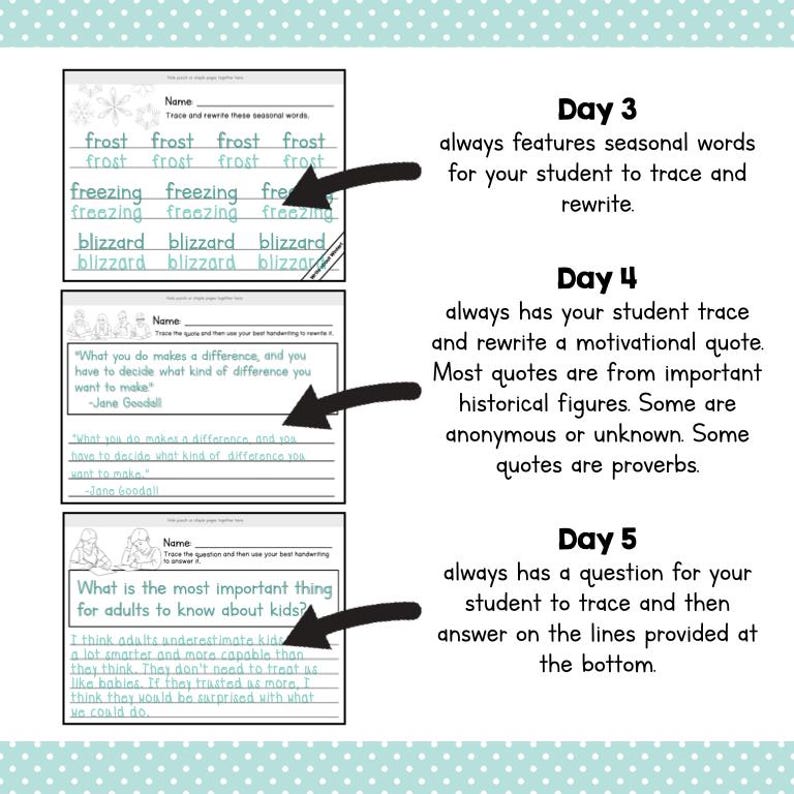 7th GRADE HANDWRITING Curriculum PDF - 30 Weeks of Printable Writing ...
