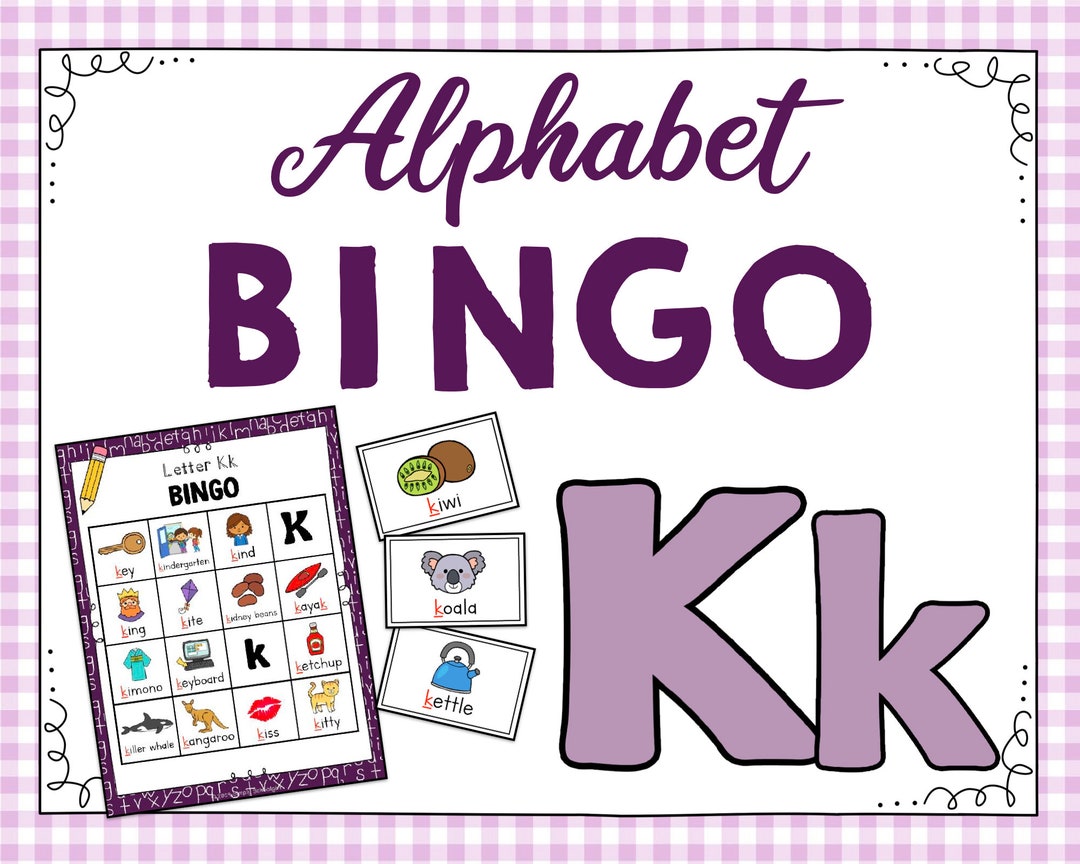 Letter K Bingo Game - Etsy