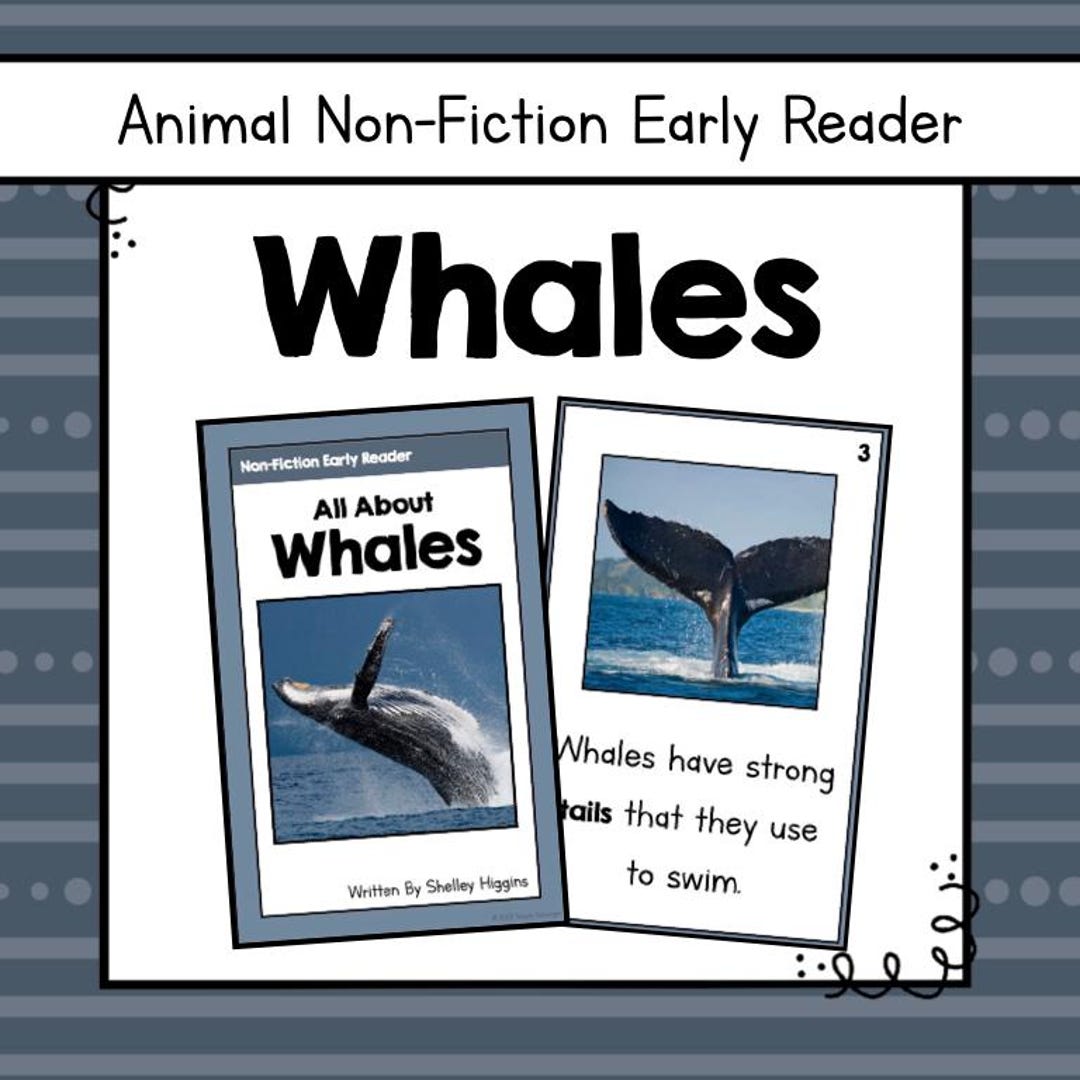 Whales Nonfiction Early Reader: Ocean Animal Book, Comprehension ...