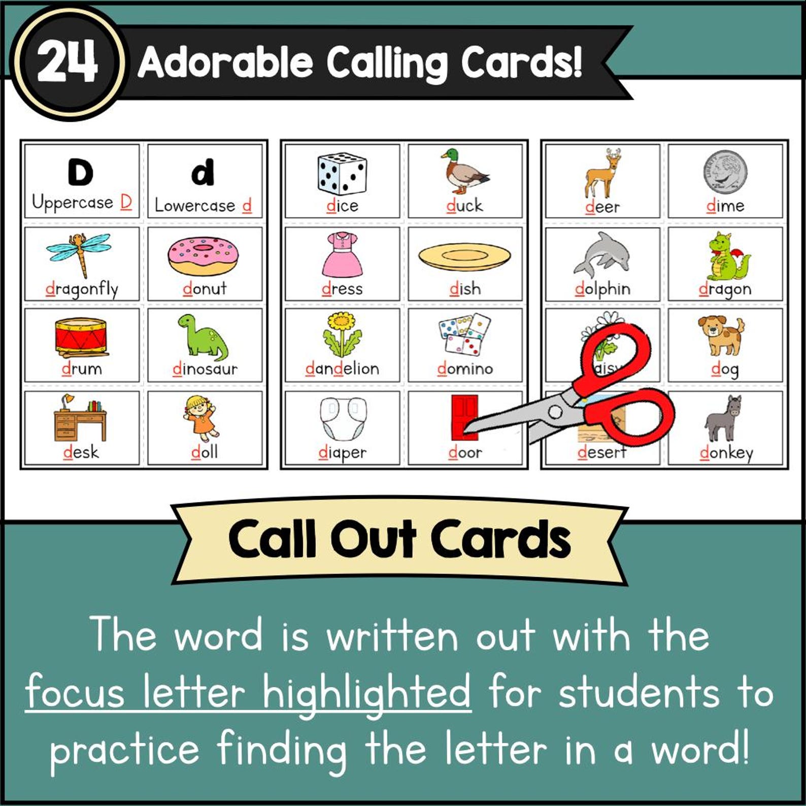 ALPHABET LETTER D BINGO Game - Printable Classroom Activity for ...