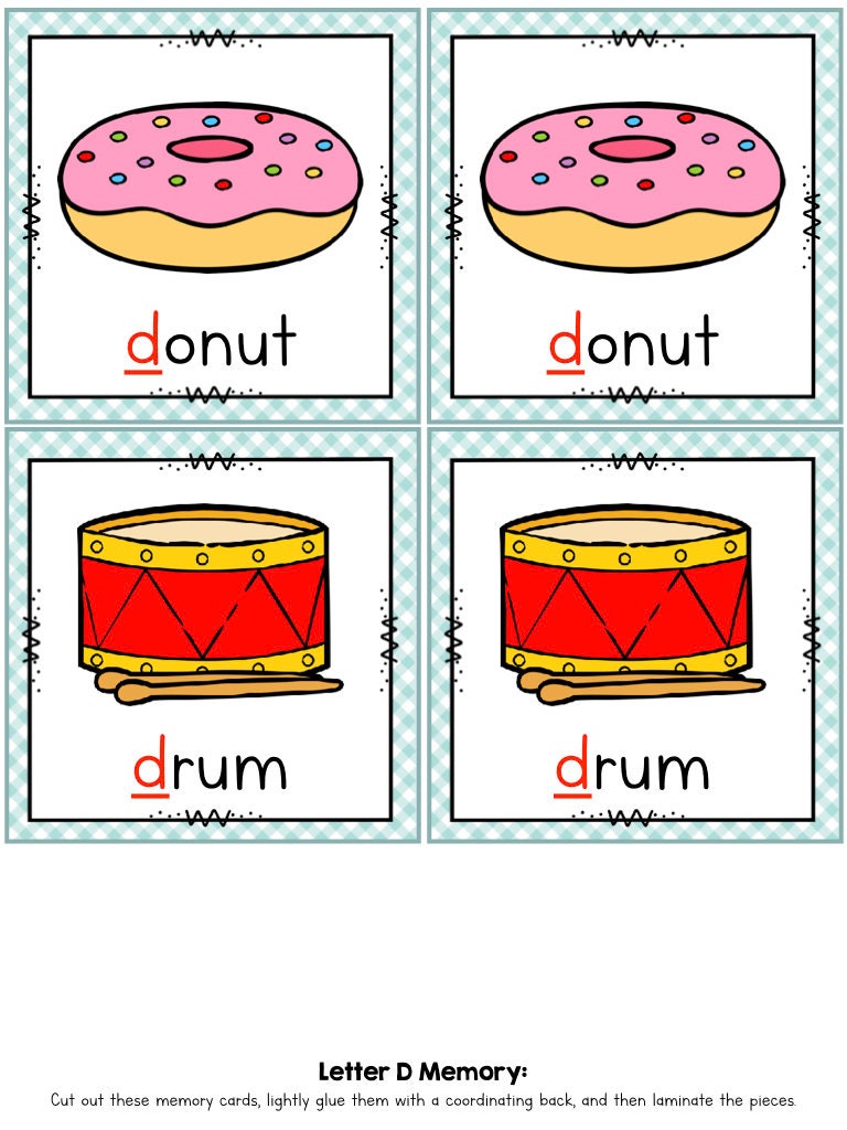 Letter D Memory Game - Etsy