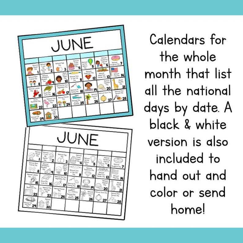 June National Days Posters, Worksheets, Articles, and Calendars - Etsy