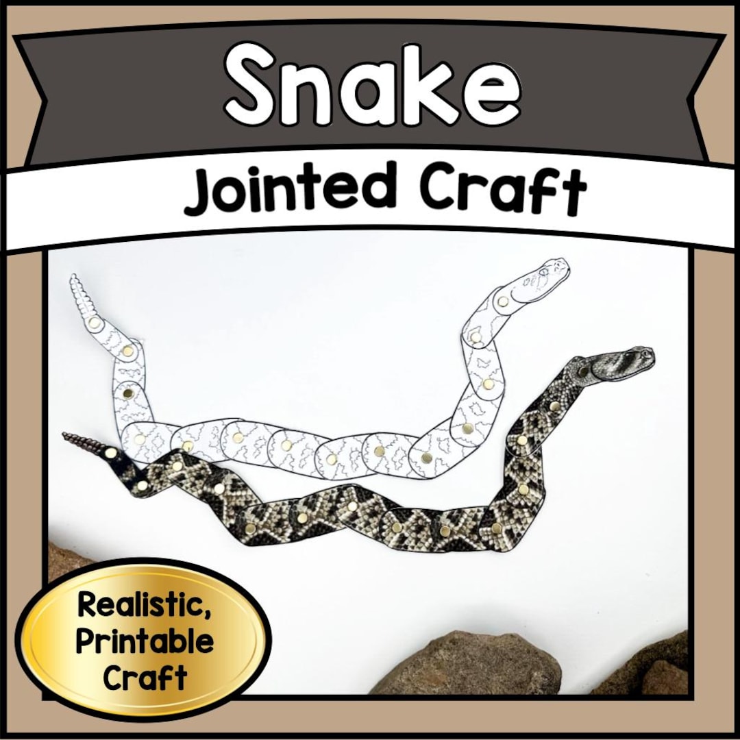 Printable Articulated SNAKE Puppet | DIY Jointed Animal Craft Template ...