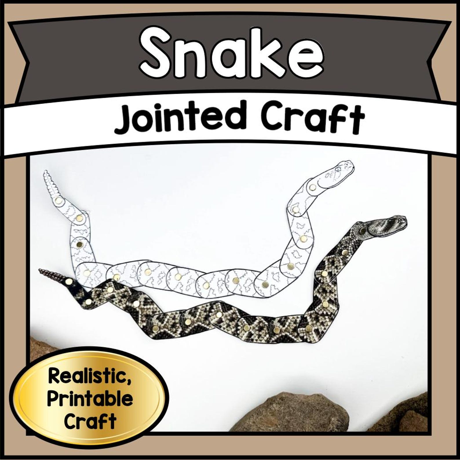Printable Articulated SNAKE Puppet | DIY Jointed Animal Craft Template ...