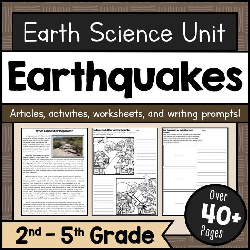 Earthquake Unit Study PDF, Earthquakes Worksheets, Seismic Activity ...