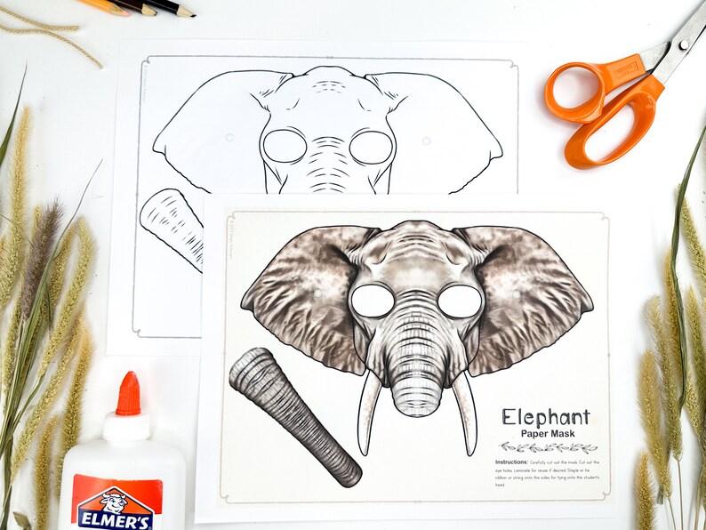 Elephant Mask Craft Kit Fun and Creative Animal Craft Activity ...