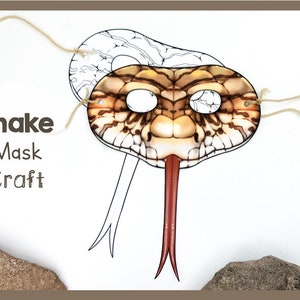 Snake Mask Craft Kit | Easy Print Animal Paper Template | Reptile ...