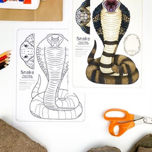 Printable SNAKE Paper Bag Puppet Craft Kit | DIY Reptile Craft PDF ...