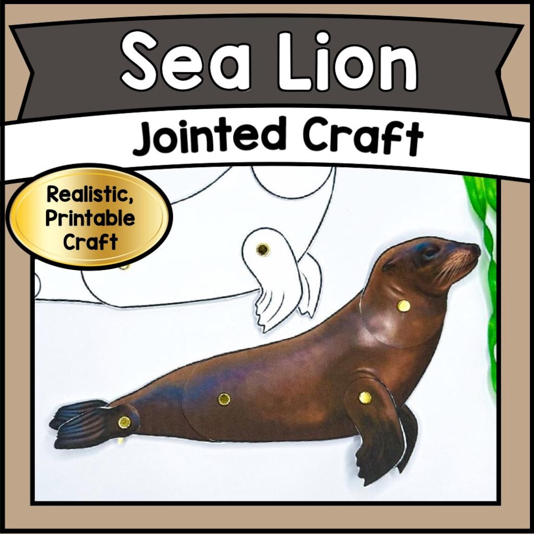 Sea Lion Jointed Paper Animal Puppet Craft Articulated Puppet Printable ...