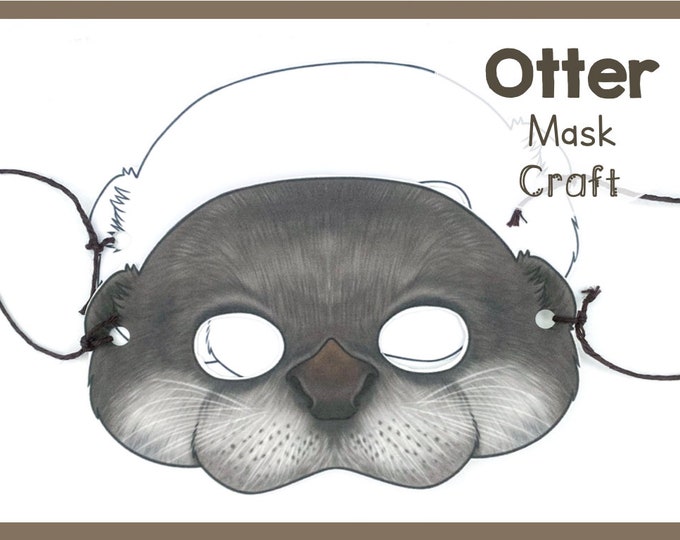 Otter Dress Up/pretend Play Mask Halloween Costume Halloween Birthday ...