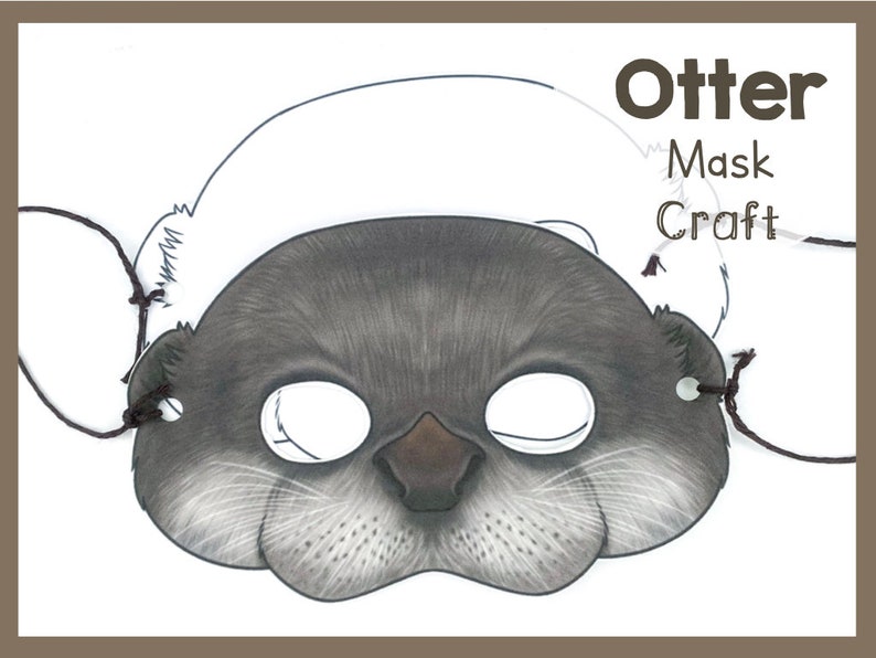 Otter Animal Mask Craft Kit | Playful Otter Paper Mask | Printable ...