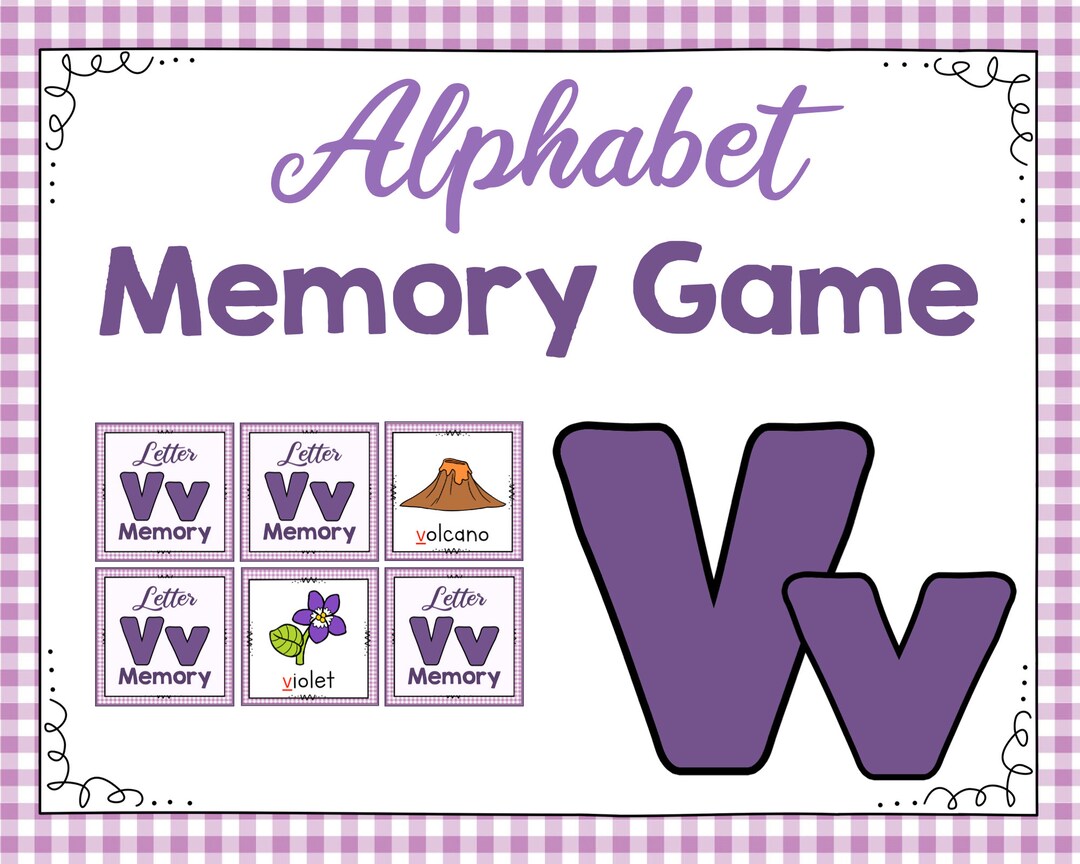 Letter V Memory Game - Etsy