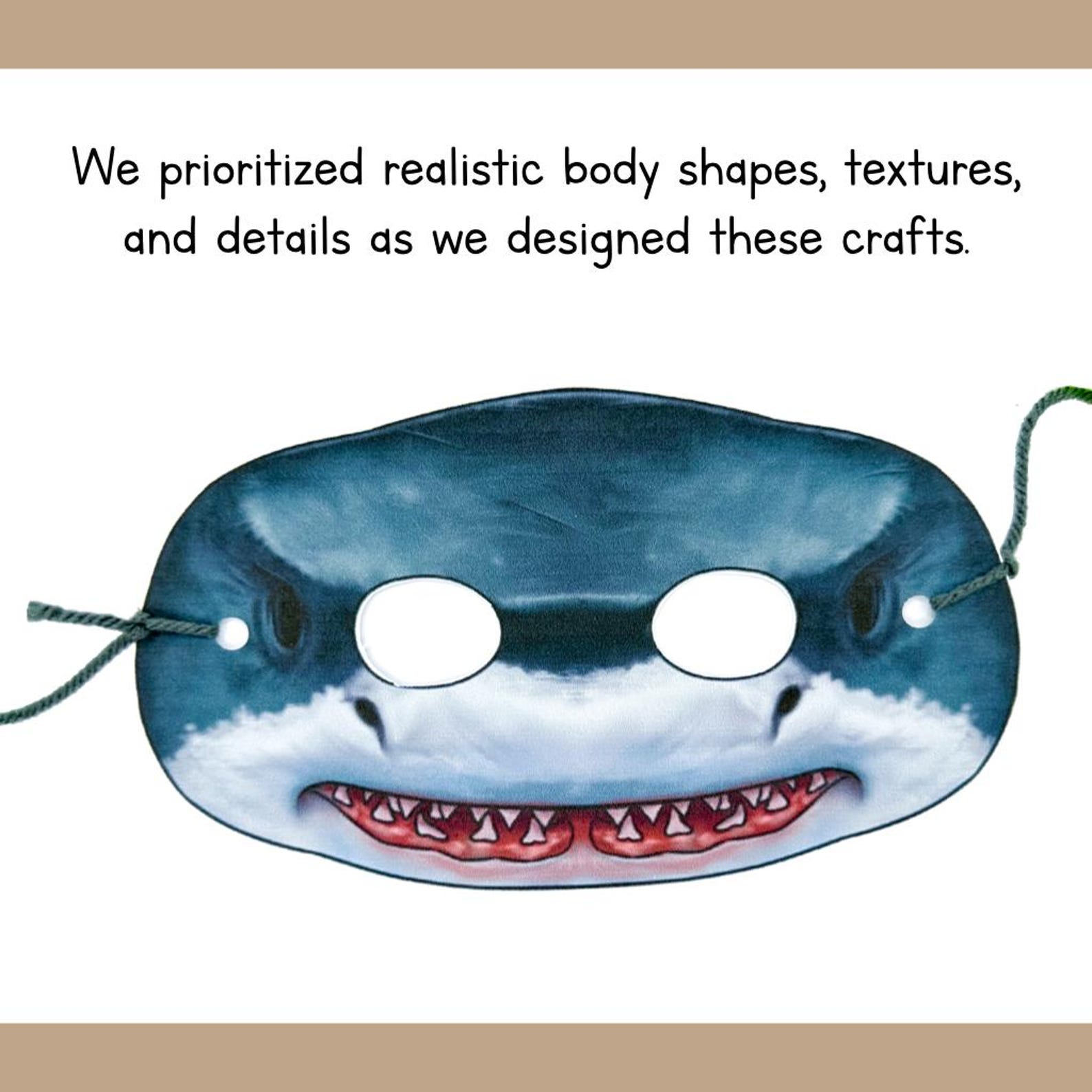Shark Paper Mask Craft Template | Printable Animal Themed Party Mask ...