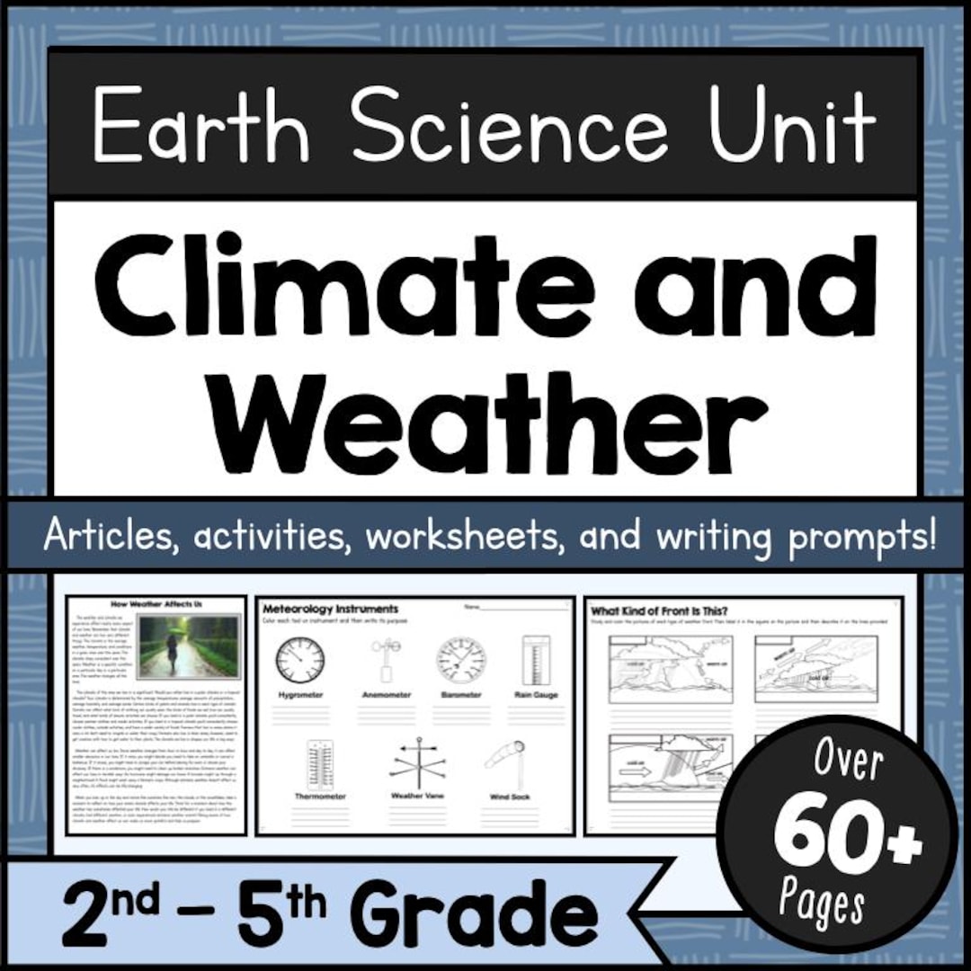 Climate & Weather Unit Study Printable Earth Science Worksheets STEM ...