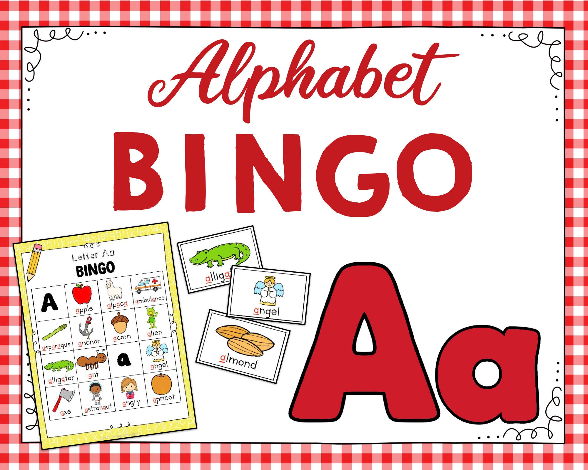 Letter A Bingo Game - Etsy