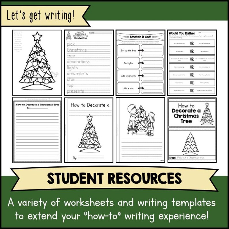 How to Decorate a Christmas Tree Writing and Sequencing Activity ...