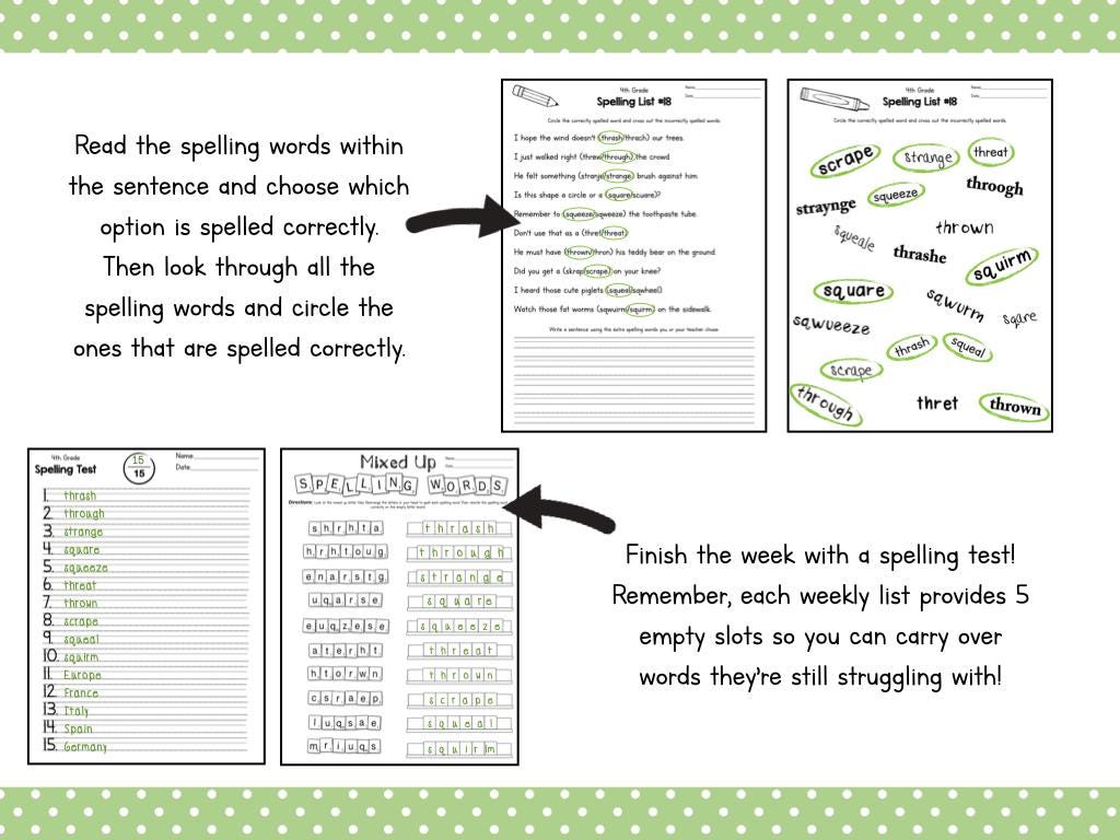 4th Grade Spelling Curriculum | Complete Full-year Printable Spelling ...