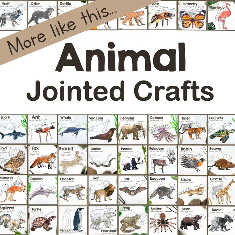 Beaver Paper Craft Template Kit PDF, Articulated Jointed Animals DIY ...