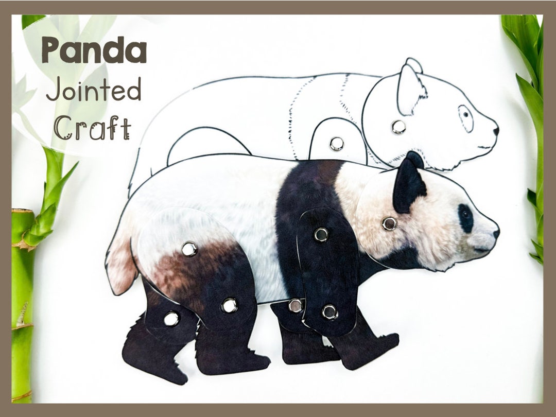 Panda Articulated Craft Kit | Jointed Animal Model | Printable Panda ...
