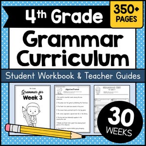 Complete 4th GRADE GRAMMAR Curriculum Printable - 30 Weeks of ...
