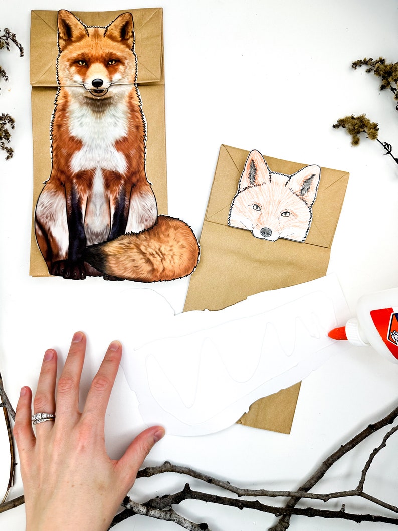 Fox Paper Bag Puppet | Instant Download Craft Template | Fox Themed ...