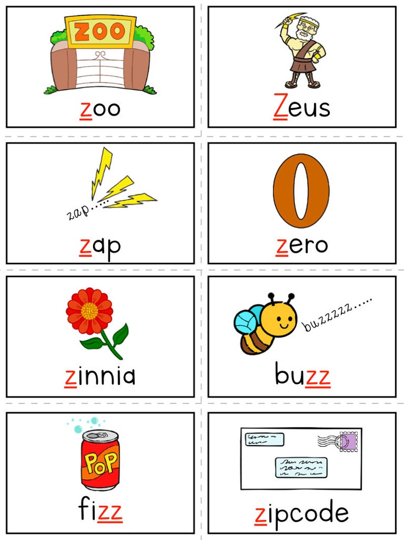 Letter Z Bingo Game - Etsy
