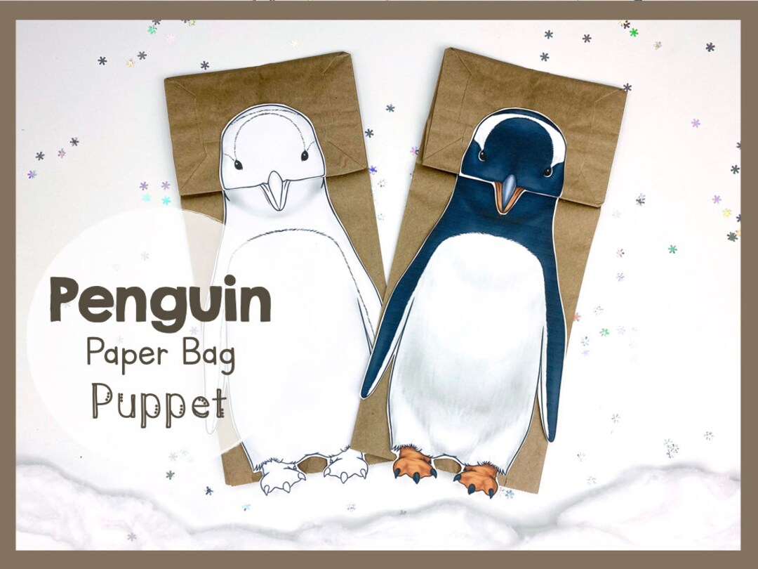 Penguin Paper Bag Puppet Kit | Fun Craft Activity | Penguin Themed ...