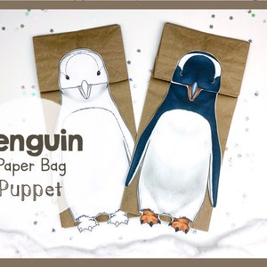 Penguin Paper Bag Puppet Kit | Fun Craft Activity | Penguin Themed ...