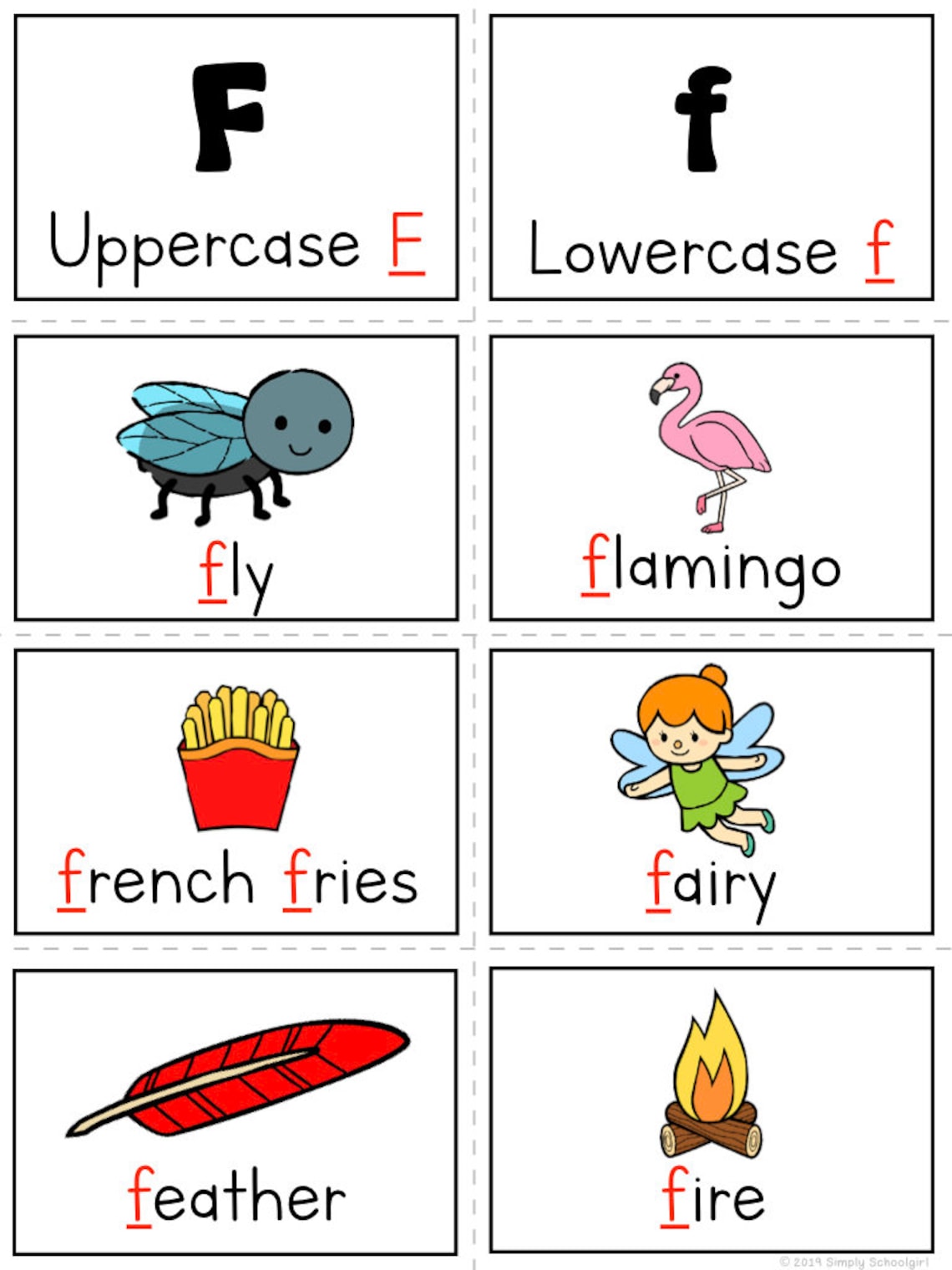 Letter F Bingo Game - Etsy