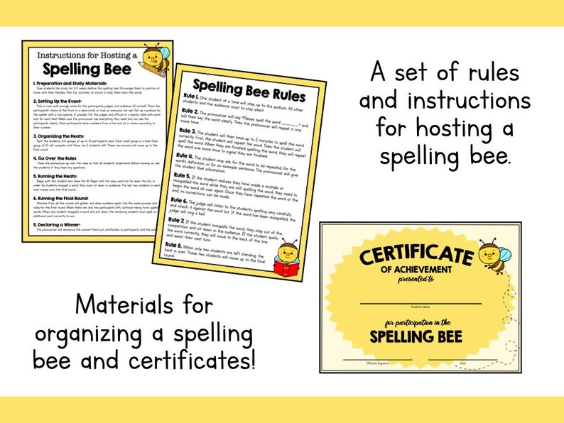 5th Grade Spelling Bee | Instructions to Host a Class or School ...