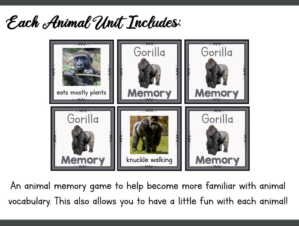 All About Gorillas- Animal Science Unit - Etsy