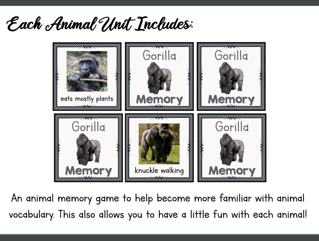 All About Gorillas- Animal Science Unit - Etsy