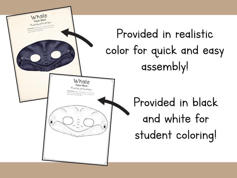 Whale Paper Mask Template | Printable Kid's Craft Activity ...