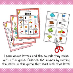 Letter F Bingo Game - Etsy Canada