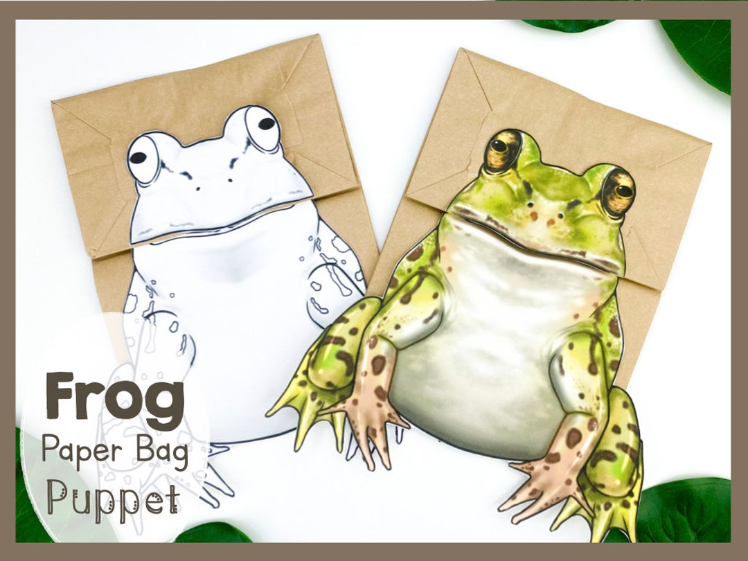Frog Paper Bag Puppet Craft Kit | Eco-friendly Printable Template ...