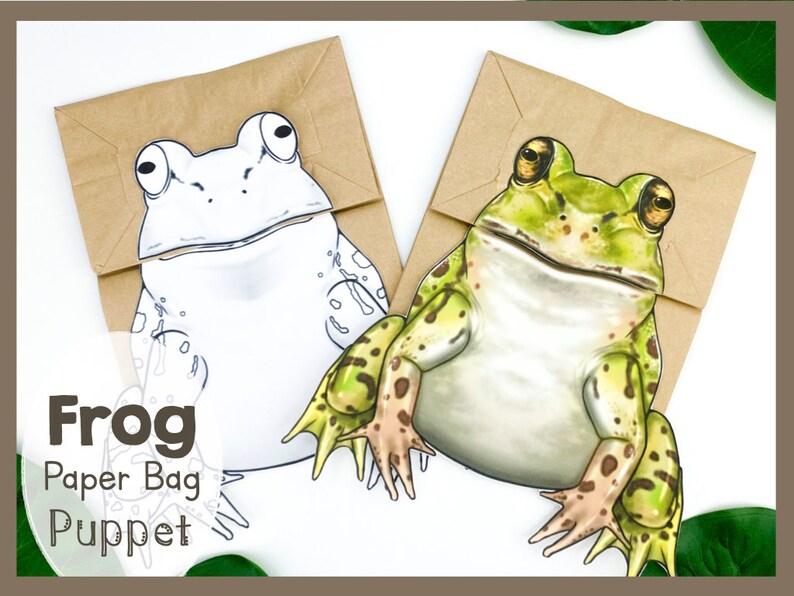 Frog Paper Bag Puppet Craft Kit | Eco-friendly Printable Template ...