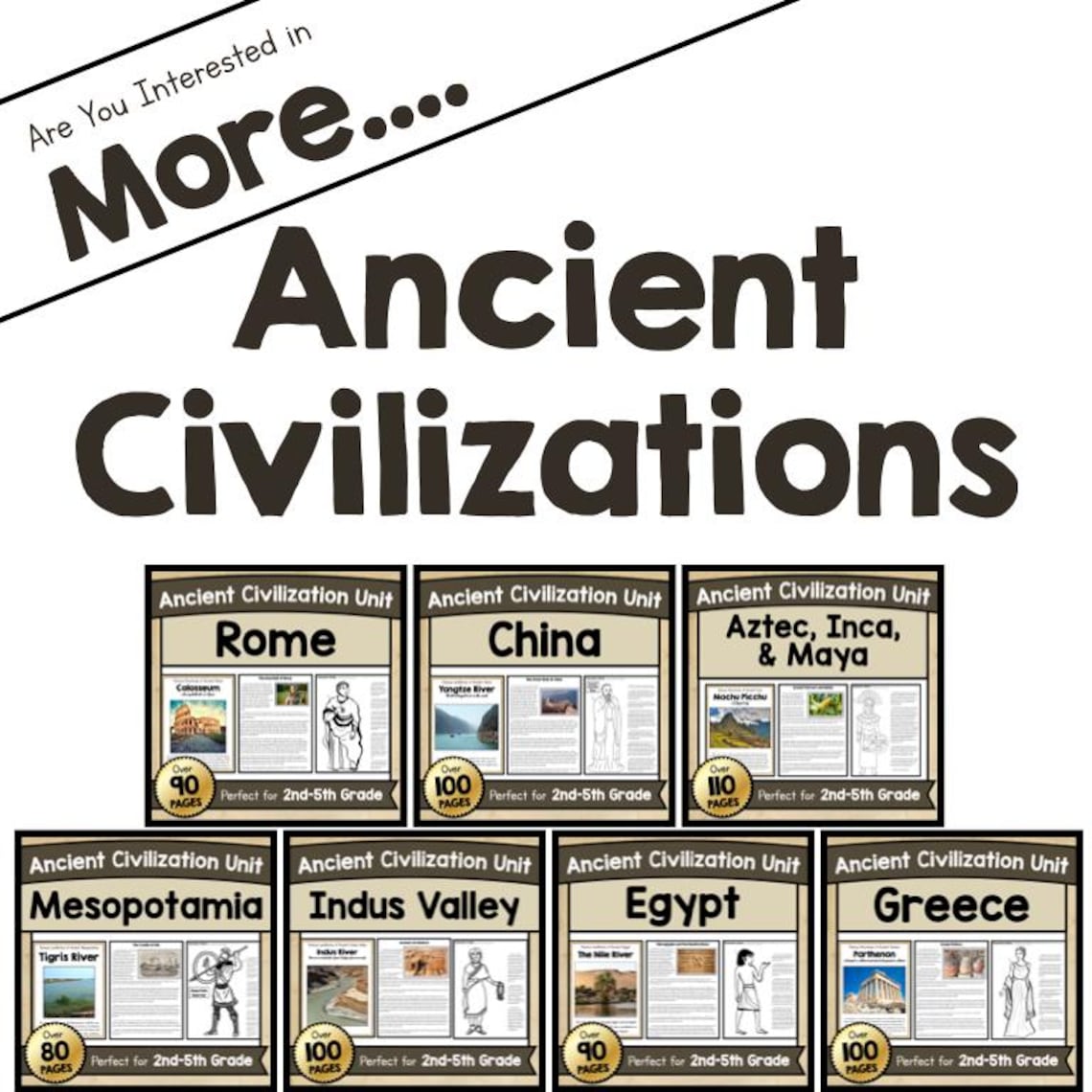 Printable Bundle of 7 Ancient Civilizations Unit Study, Educational ...
