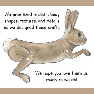 Rabbit Jointed Paper Craft Template | Realistic Articulated Bunny Craft ...