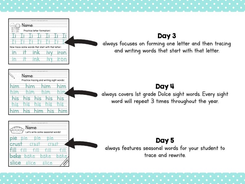 1st Grade Handwriting Curriculum | Complete Full-year Printable ...