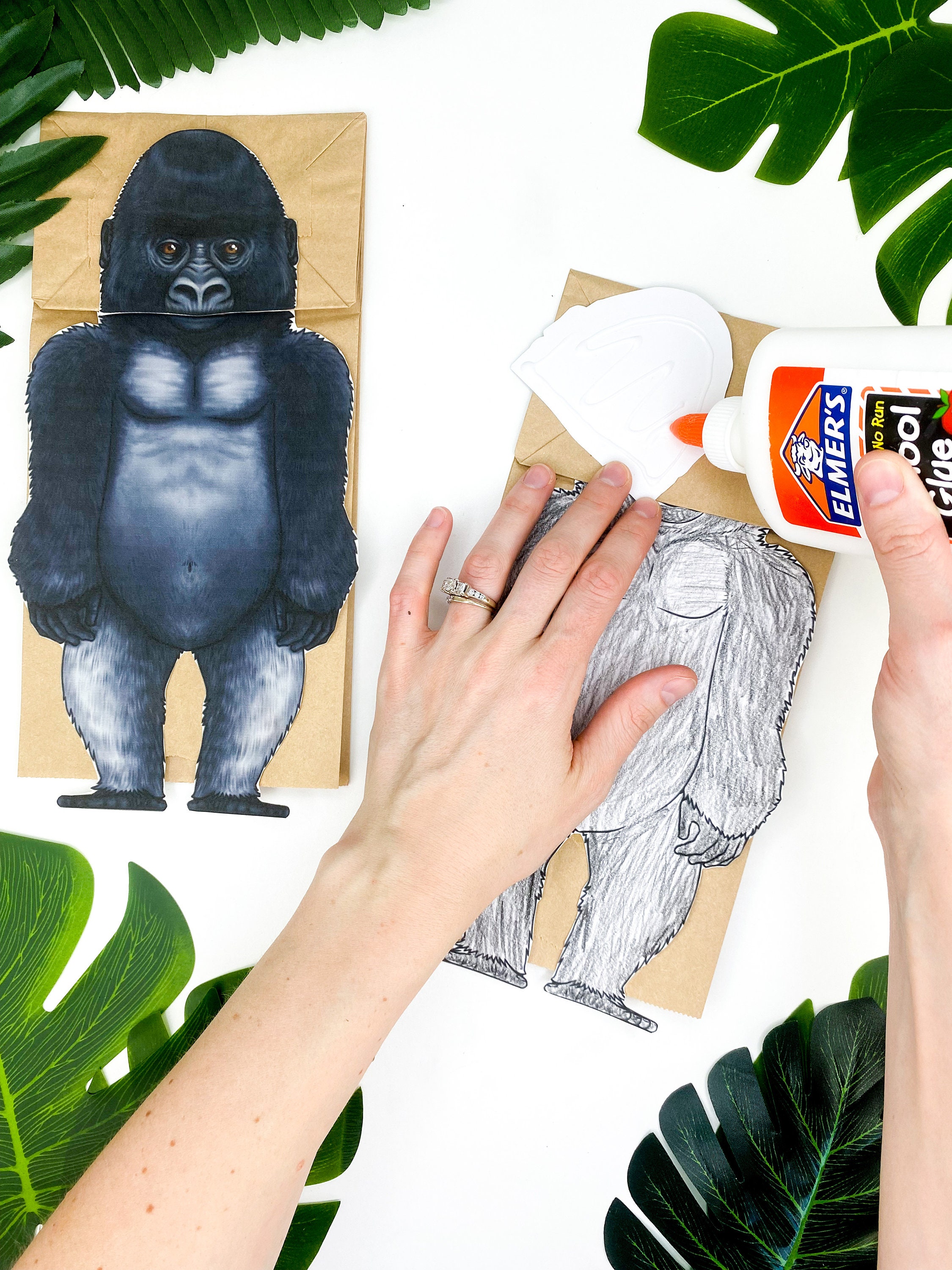 Printable Gorilla Puppet Template Animal Craft Art Fun and Educational ...