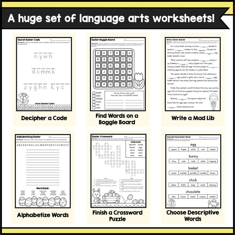 No Prep Easter Activities Printable PDF, No Prep Literacy Centers ...