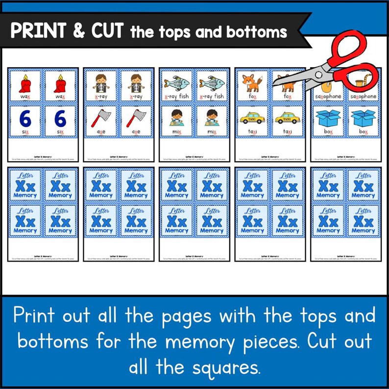 Letter X Memory Game Printable - ABC Matching Cards and Fun Alphabet ...